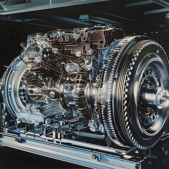 Automatic Transmission in Action Stock Illustration - Illustration of ...