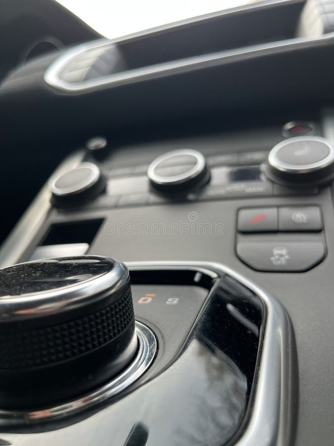 Automatic Transmission in a Black Chic Modern Car. Stock Image - Image ...