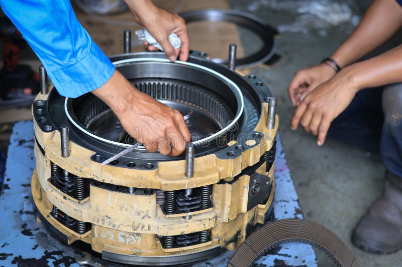 Automatic Transmission Rebuild in Garage Services. Stock Image - Image ...