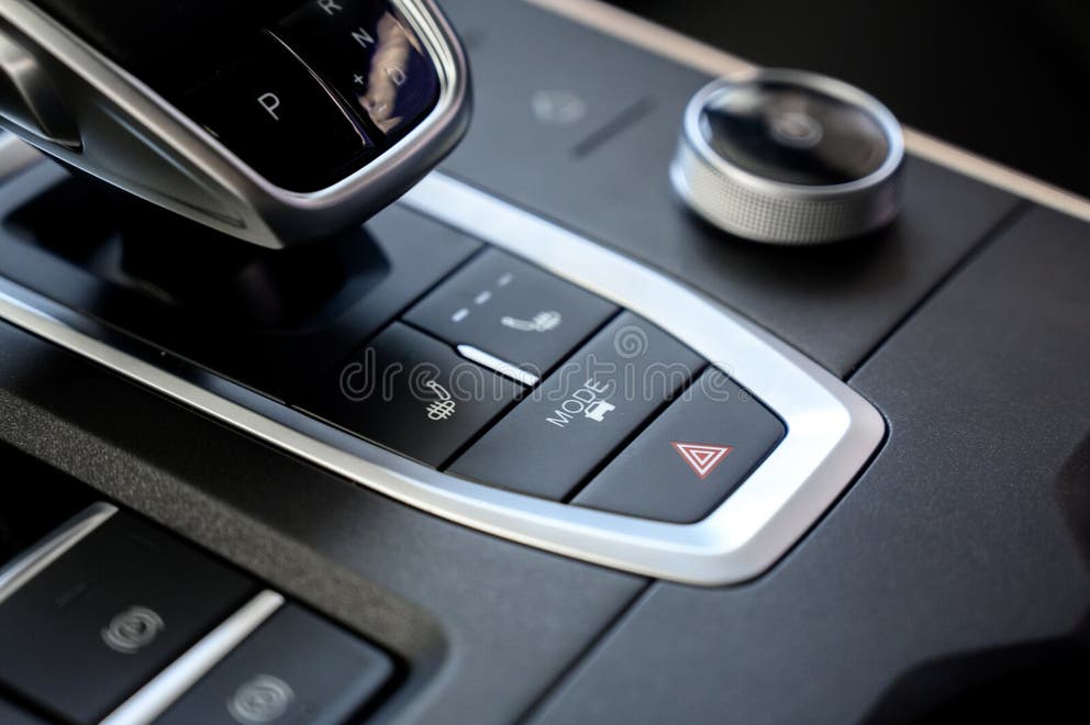 Automatic Transmission Selector in the Interior of a Modern Car Stock ...