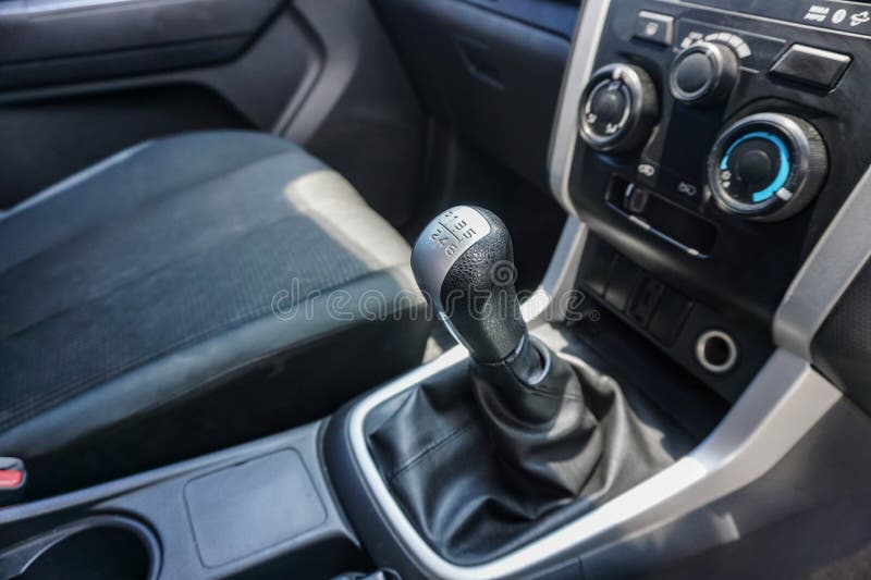 Automatic Transmission Shift Selector in the Car Interior. Closeup a ...