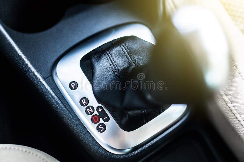 Automatic Transmission Stick in a Car Stock Photo - Image of interior ...