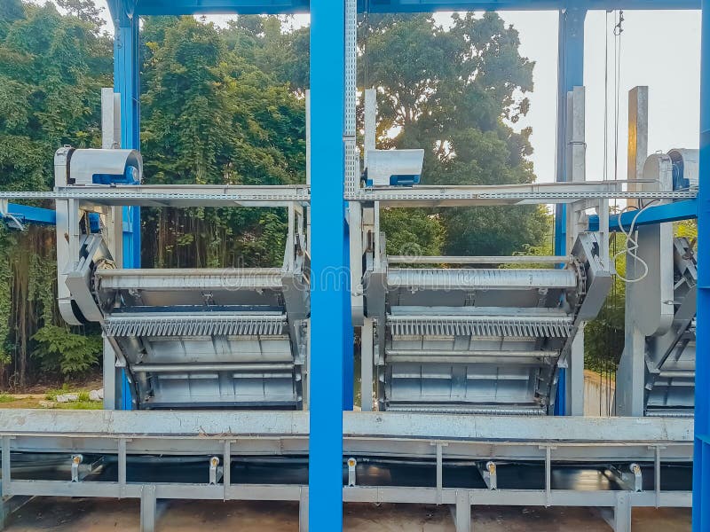 Automatic trash rake stock image. Image of detail, river - 303804475