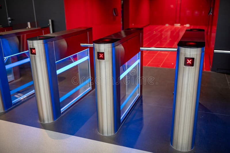 Automatic Turnstile at the Entrance. Tripod Turnstile with Electronic ...