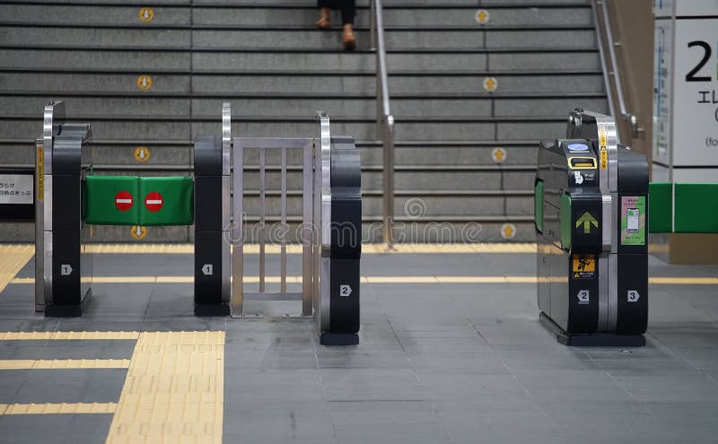 Automatic turnstile stock image. Image of trains, view - 230164945