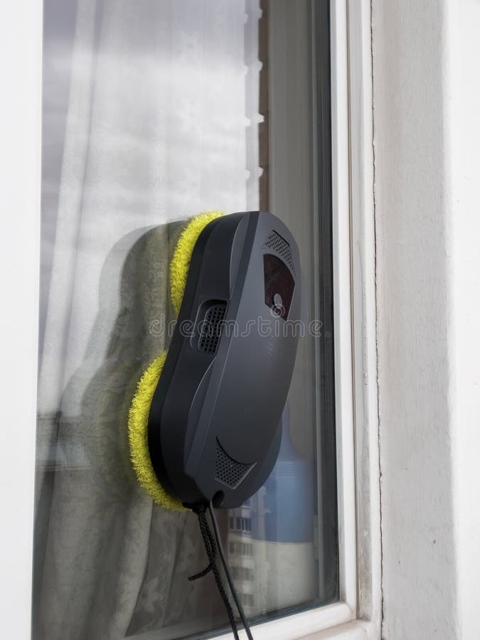 Automatic Vacuum Robot Window Washer Washes Glass Window Stock Image ...