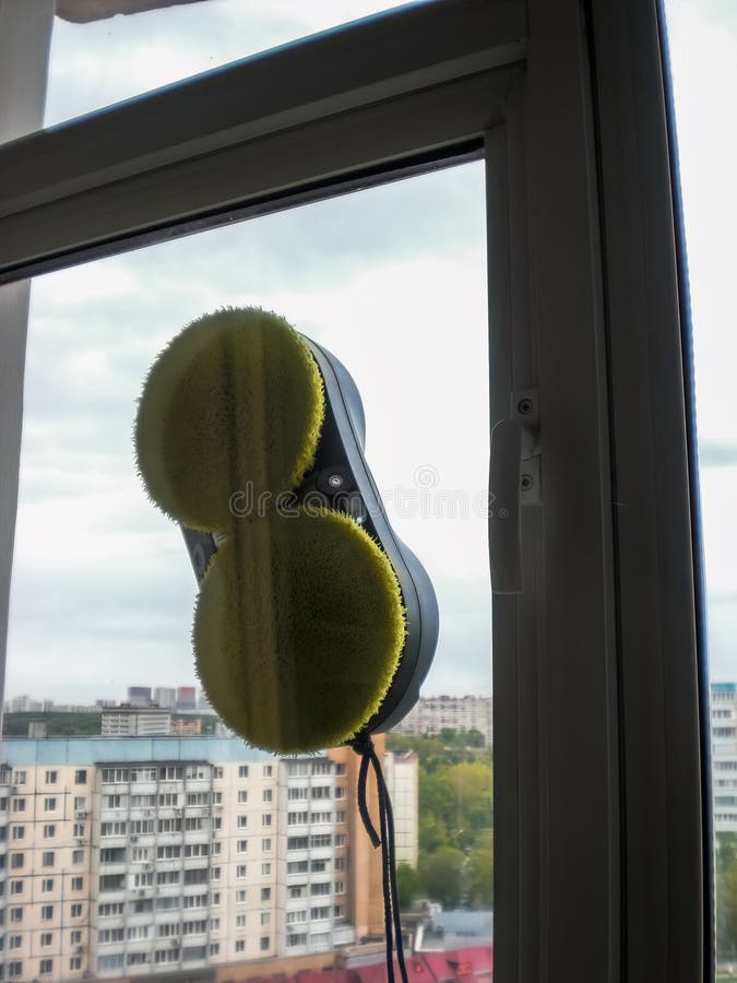 Automatic Vacuum Robot Window Washer Washes Glass Window Stock Image ...