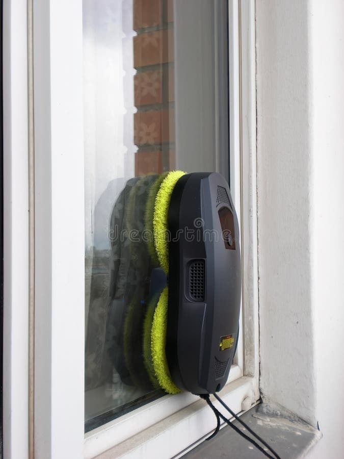 Automatic Vacuum Robot Window Washer Washes Glass Window Stock Photo ...