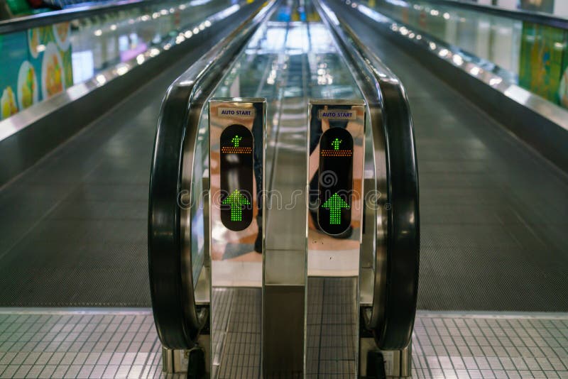 The Automatic Walk Way that Can Pass Stock Photo - Image of signal ...