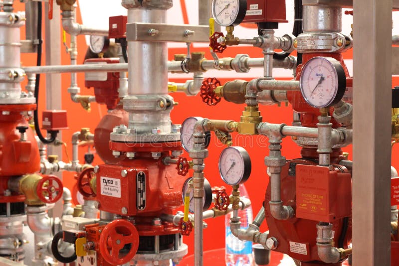 Automatic Water and Sprinkler Fire Extinguishing System Editorial Photo ...