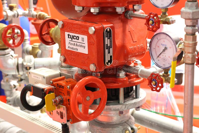 Automatic Water and Sprinkler Fire Extinguishing System Editorial Photo ...