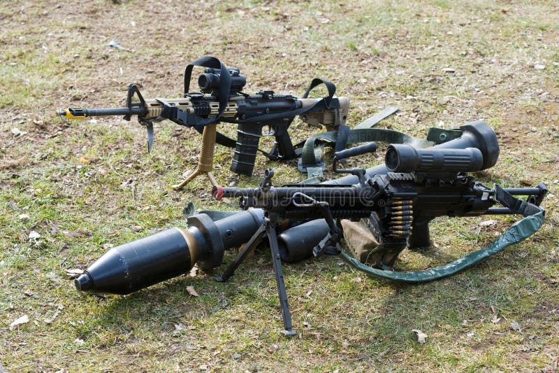 Automatic Weapons on Ground Stock Photo - Image of fight, mission: 30424426