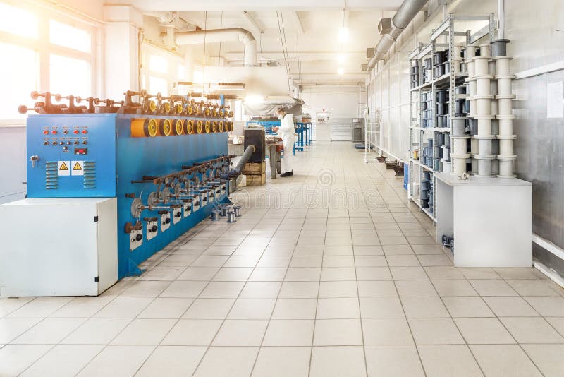 Automatic winding machine. stock photo. Image of industrial - 92442424