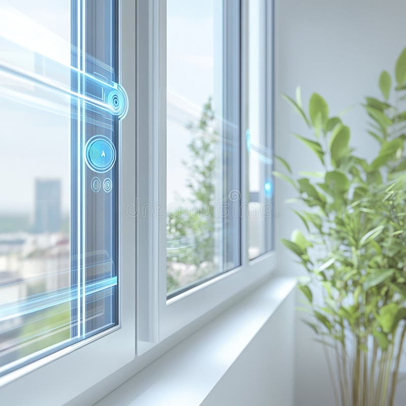Intelligent Window System Realistic Design with Advanced Features Stock ...