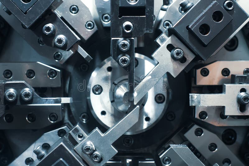 Automatic Wire Bending Machine. Automated Metal Processing Lathe Stock ...