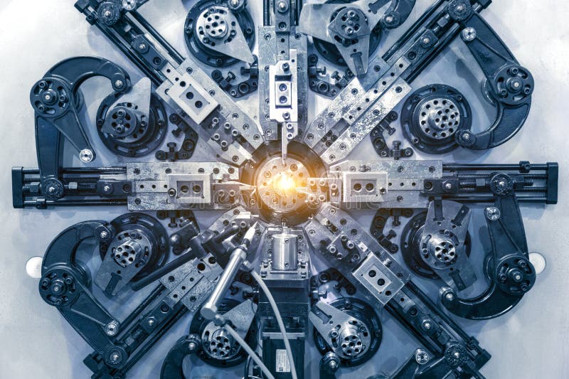 Automatic Wire Bending Machine, High Precision CNC Machining Center Working, Operator Making ...