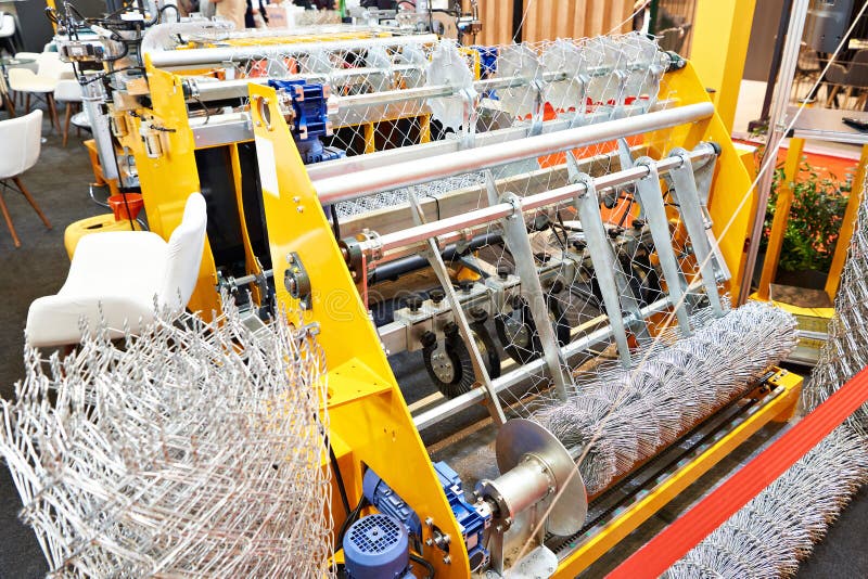 Automatic Wire Mesh Weaving Machine Stock Photo - Image of weaving ...