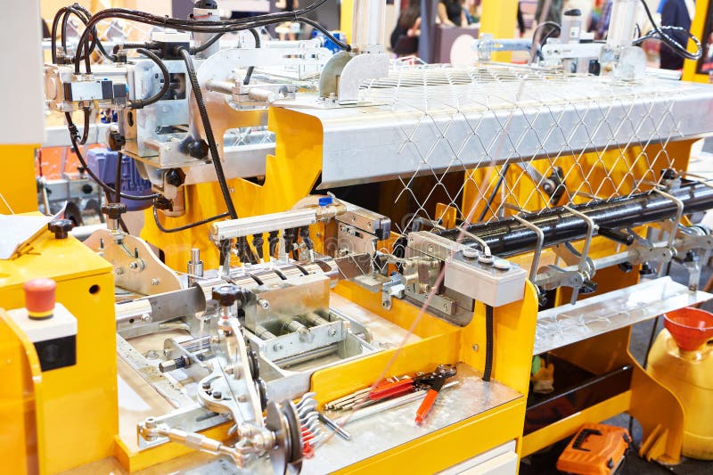 Automatic Wire Mesh Weaving Machine Stock Photo - Image of steel, grid ...