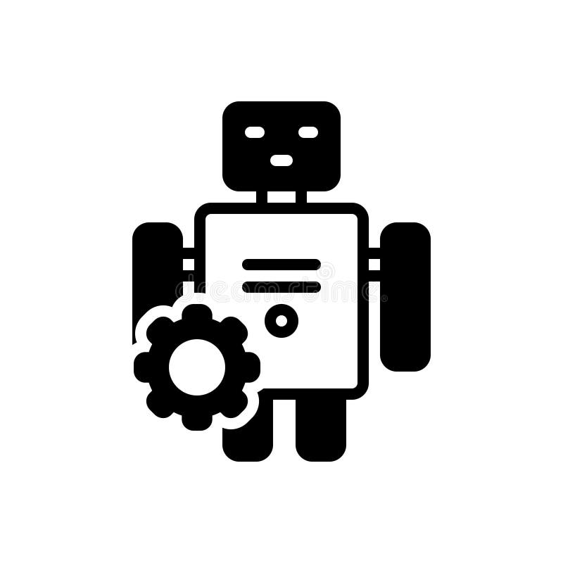 Black Solid Icon for Automatically, Machine and Process Stock ...