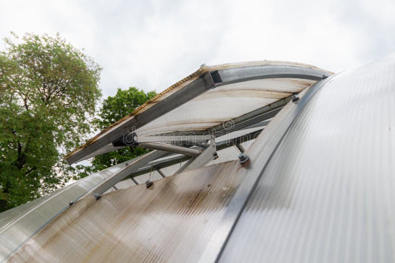 An Automatically Opening Greenhouse Window. Summer Season Stock Image ...
