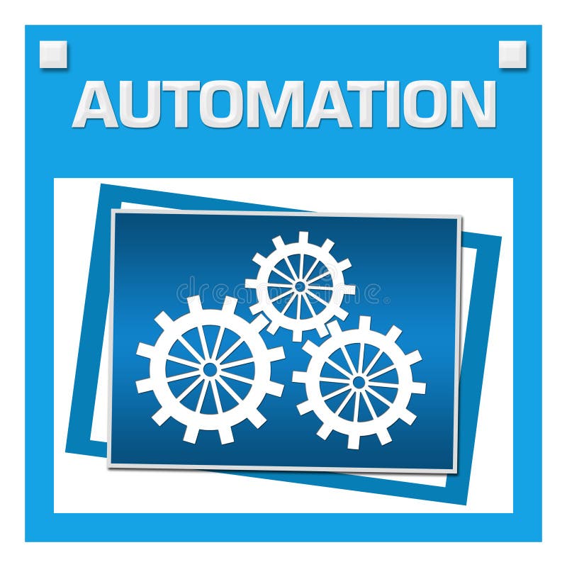 Automation Blue Banner stock illustration. Illustration of automation ...