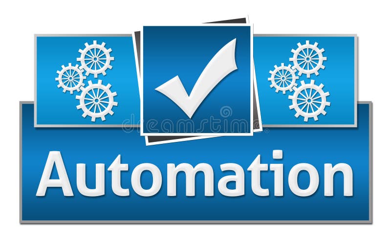 Automation Blue Squares on Top Stock Illustration - Illustration of ...