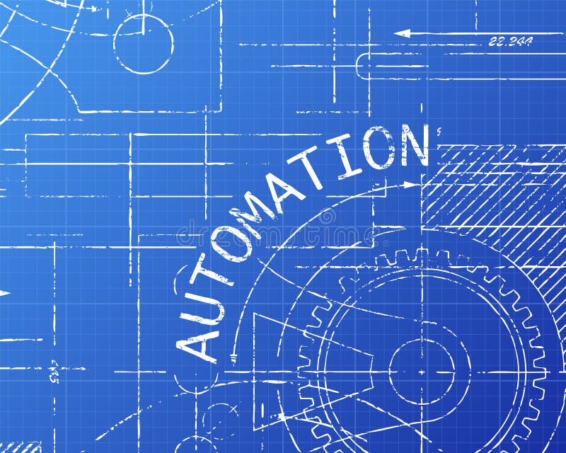 Automation Blueprint Tech Drawing Stock Vector - Illustration of ...