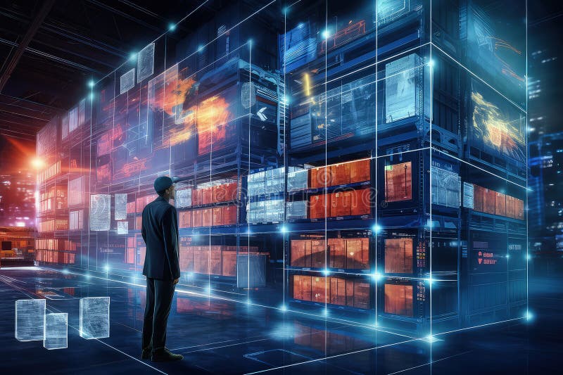 Digital Warehouse with Transporter Robots and Holographic Dashboard ...
