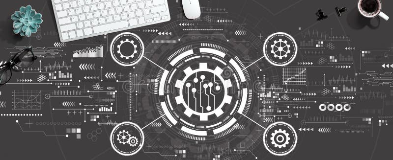 Automation Concept with a Computer Keyboard Stock Photo - Image of ...