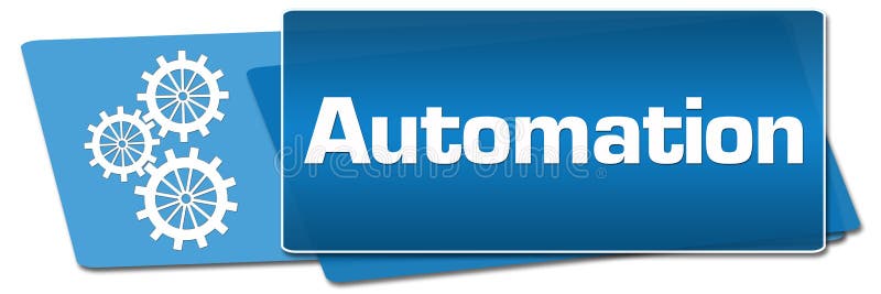 Automation Blue Banner stock illustration. Illustration of automation ...