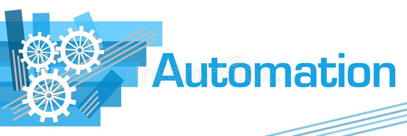 Automation Blue Banner stock illustration. Illustration of automation ...