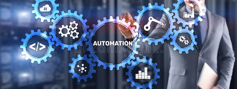 Automation Concept Innovation Improving Productivity. Mixed Media Stock ...