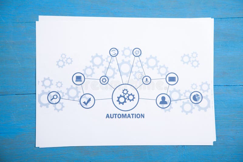 Automation Concept on Paper. Technology Stock Photo - Image of ...