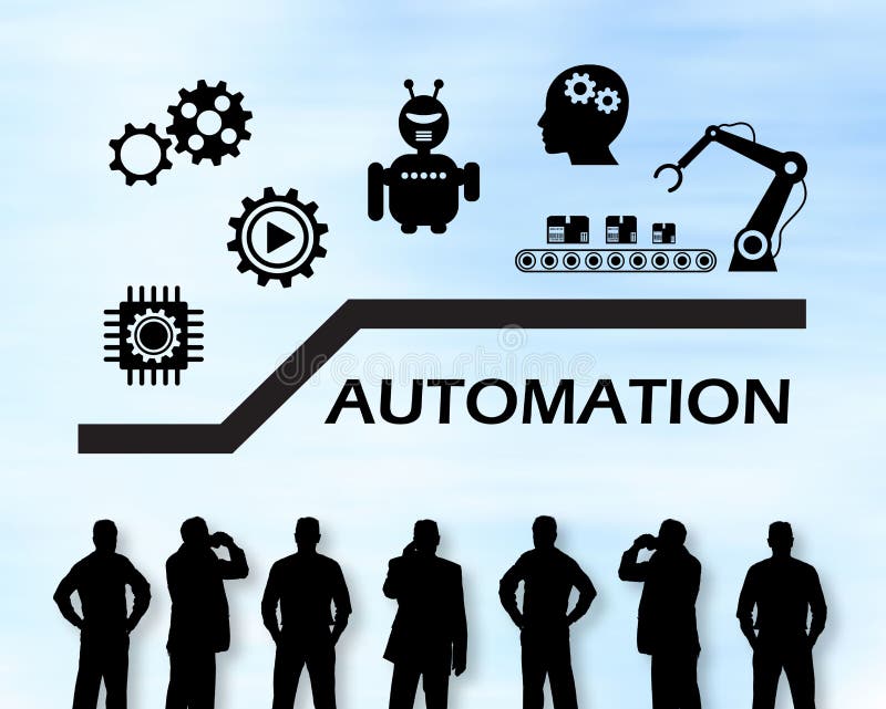 Automation Concept on a Wall Stock Image - Image of industry, computer ...