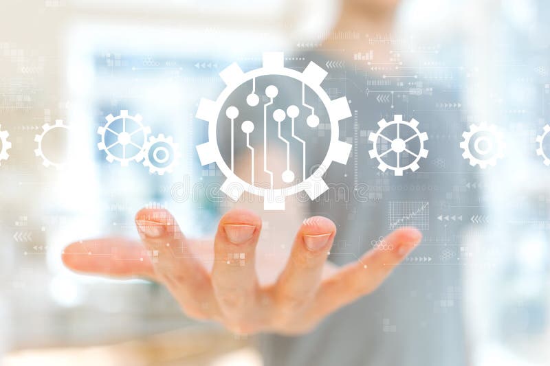 Automation Concept with Young Man Stock Image - Image of control ...