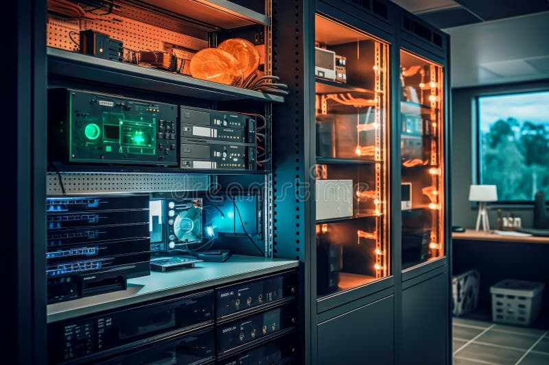 Automation Cost Rack with Smart Things in Study Room Stock Illustration ...