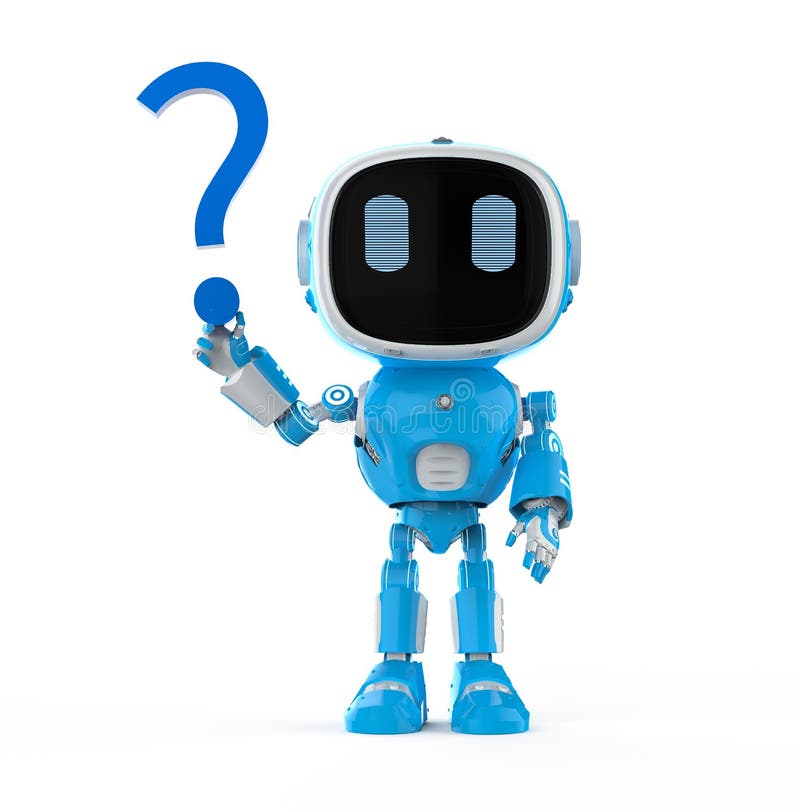 Robot Tin Toy with Question Mark Stock Illustration - Illustration of ...