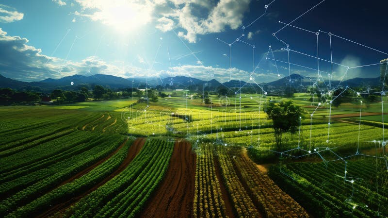 Automation digital farm stock illustration. Illustration of machine ...