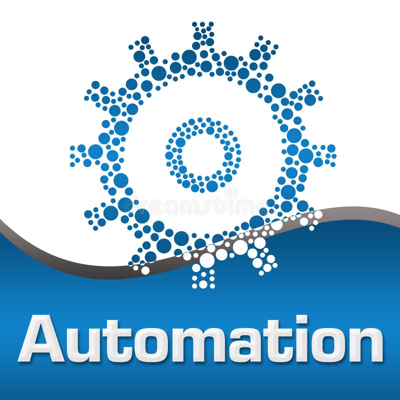 Automation Dotted Gear Blue Square Stock Illustration - Illustration of ...