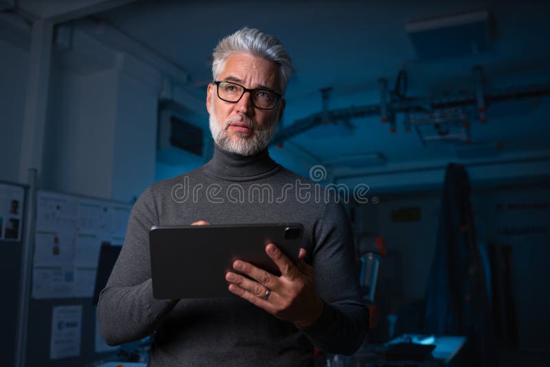 Automation Engineer, Technician Holding Remote Controller of Robotic ...