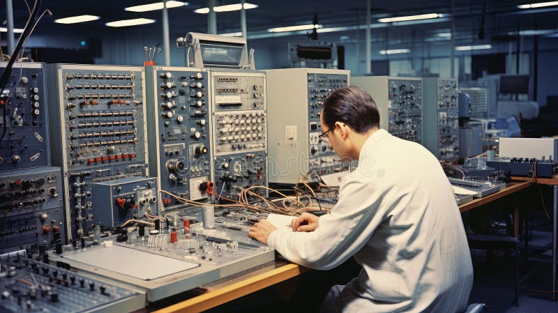 Automation Engineering Electronics Factory Stock Illustration - Illustration of development ...