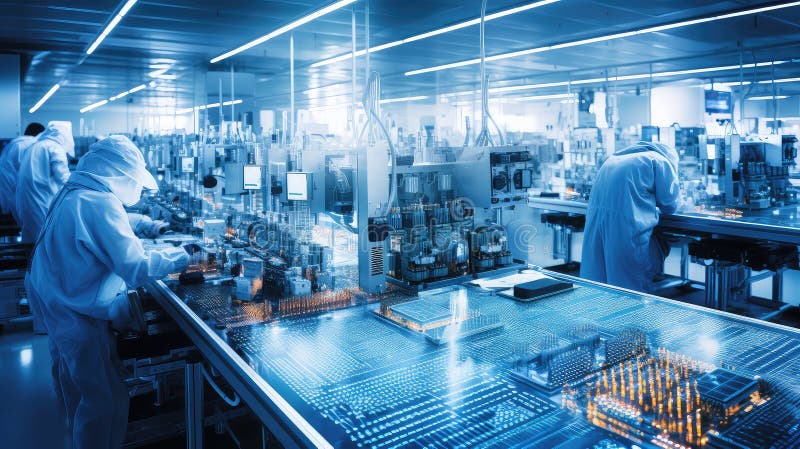 Automation Fabrication Electronics Factory Stock Illustration ...