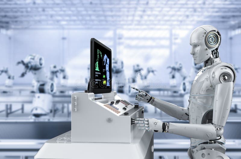 Automation factory concept stock illustration. Illustration of engine ...