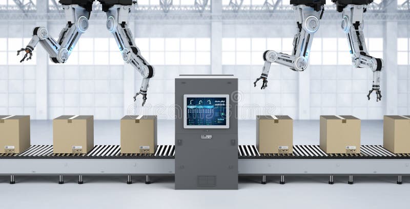 Automation factory concept stock illustration. Illustration of belt ...