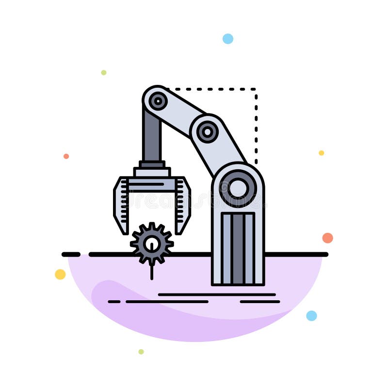 Automation, Factory, Hand, Mechanism, Package Flat Color Icon Vector ...