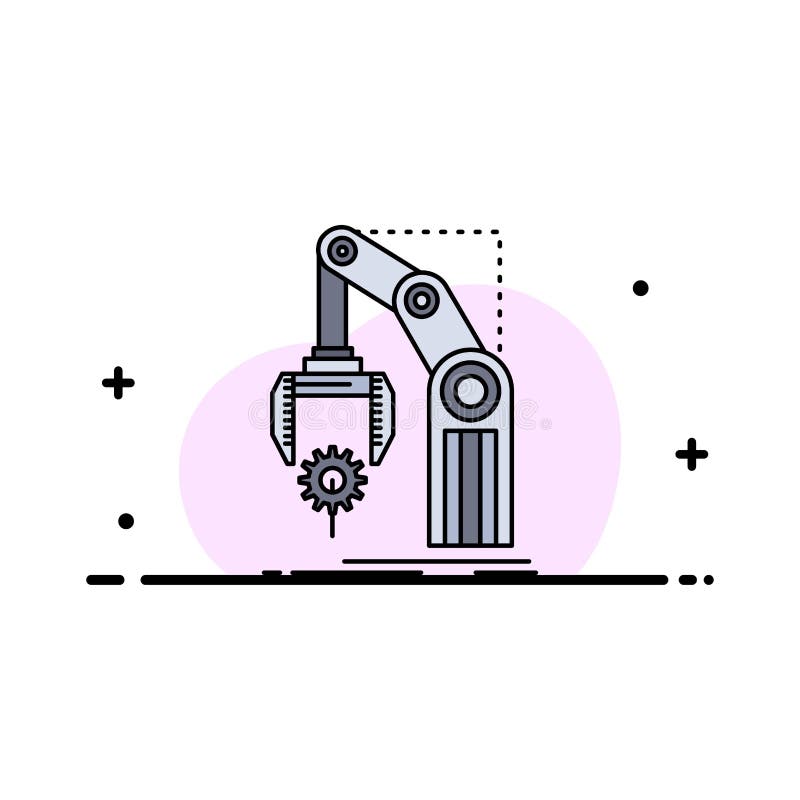 Automation, Factory, Hand, Mechanism, Package Flat Color Icon Vector ...