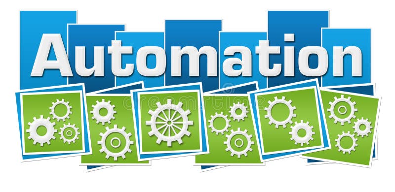 Automation Blue Banner stock illustration. Illustration of automation ...