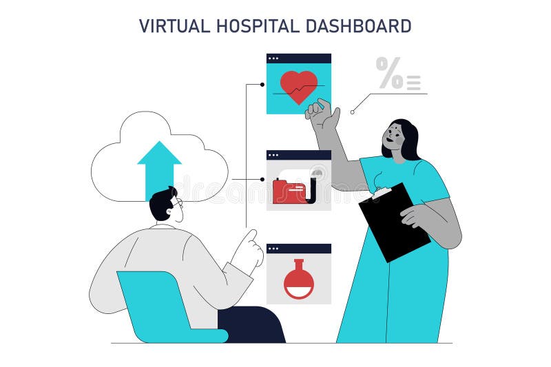 Automation in Healthcare. Flat Vector Stock Vector - Illustration of ...