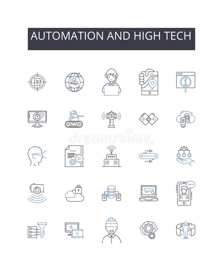 Automation and High Tech Line Icons Collection. Artificial Intelligence ... Automation and High Tech Line Icons Collection. Artificial Intelligence ...