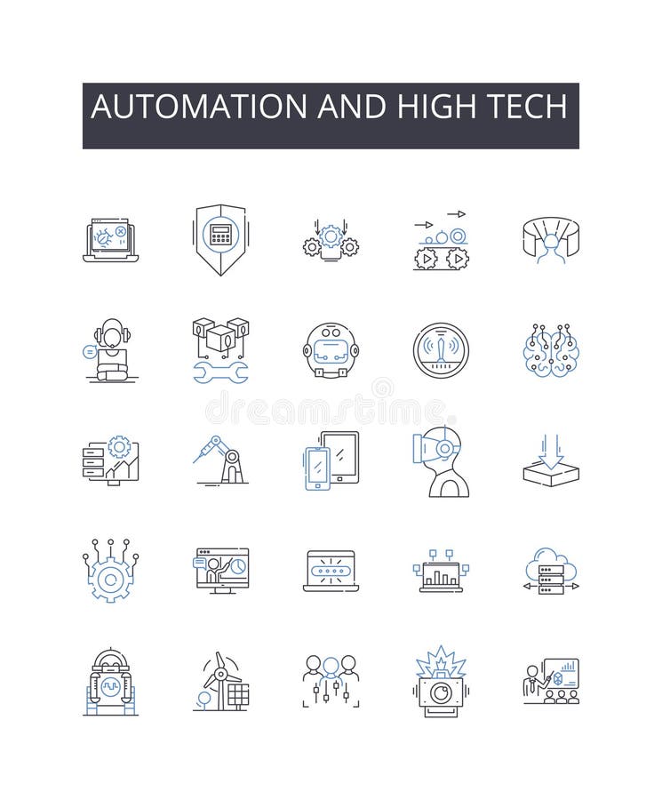 Automation and High Tech Line Icons Collection. Artificial Intelligence ... Automation and High Tech Line Icons Collection. Artificial Intelligence ...